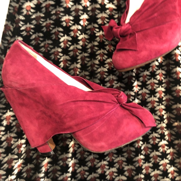 Nicole Brundage | Shoes | Nicole Brundage Knotted Suede Draped Wedge ...